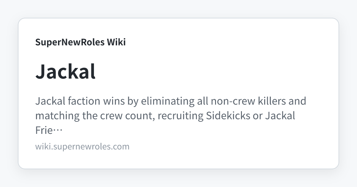 ジャッカル | SuperNewRoles Wiki
